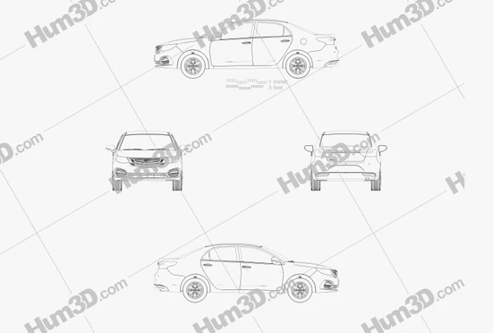 Geely blueprints Download in PNG - 3DModels.org