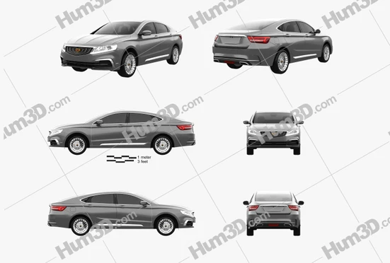 Geely blueprints Download in PNG - 3DModels.org