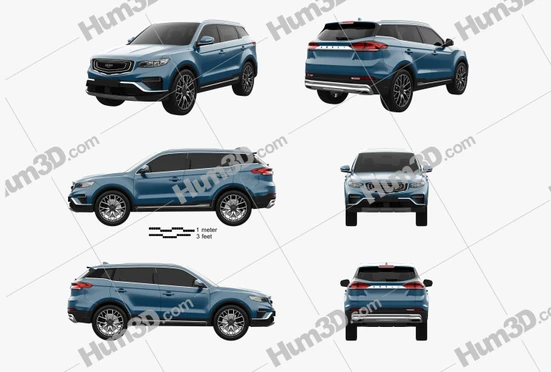 Geely blueprints Download in PNG - 3DModels.org