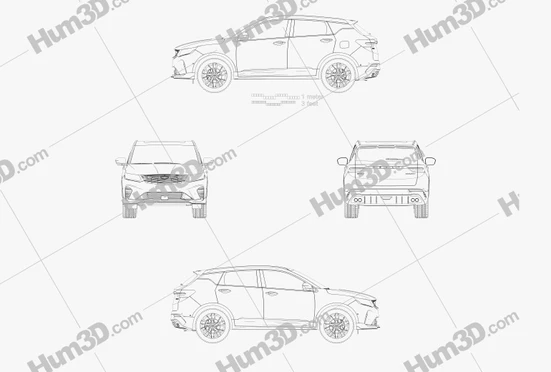 Geely blueprints Download in PNG - 3DModels.org