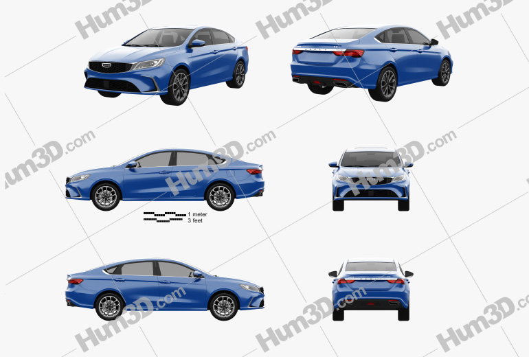 Geely Binrui 2021 Blueprint Template - 3DModels.org
