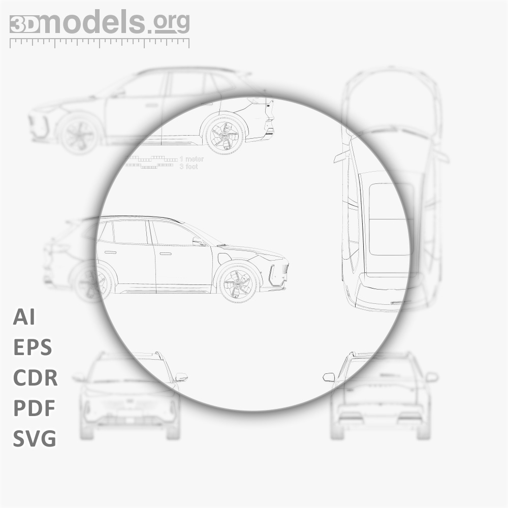 Geely Galaxy E5 2025 Vector Blueprint - 3DModels.org