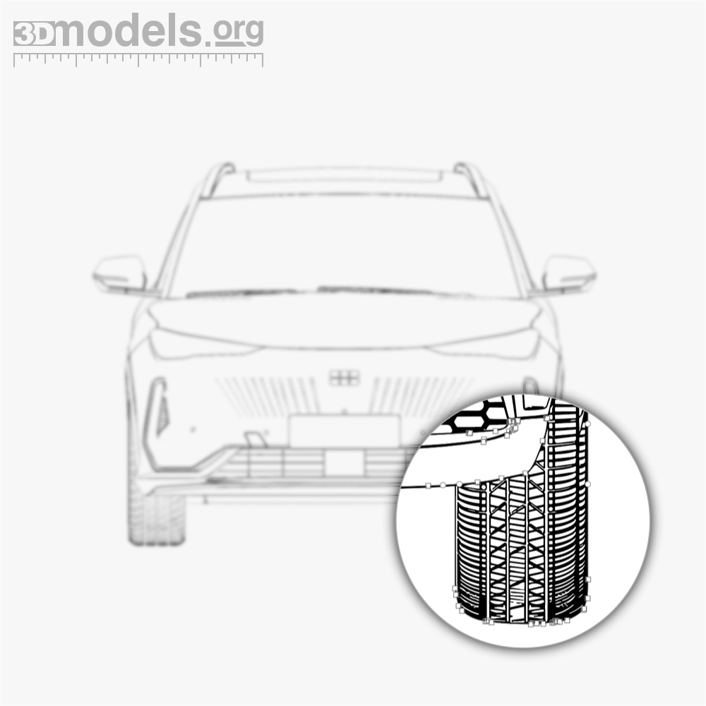 Geely Galaxy E5 2025 Vector Blueprint - 3DModels.org