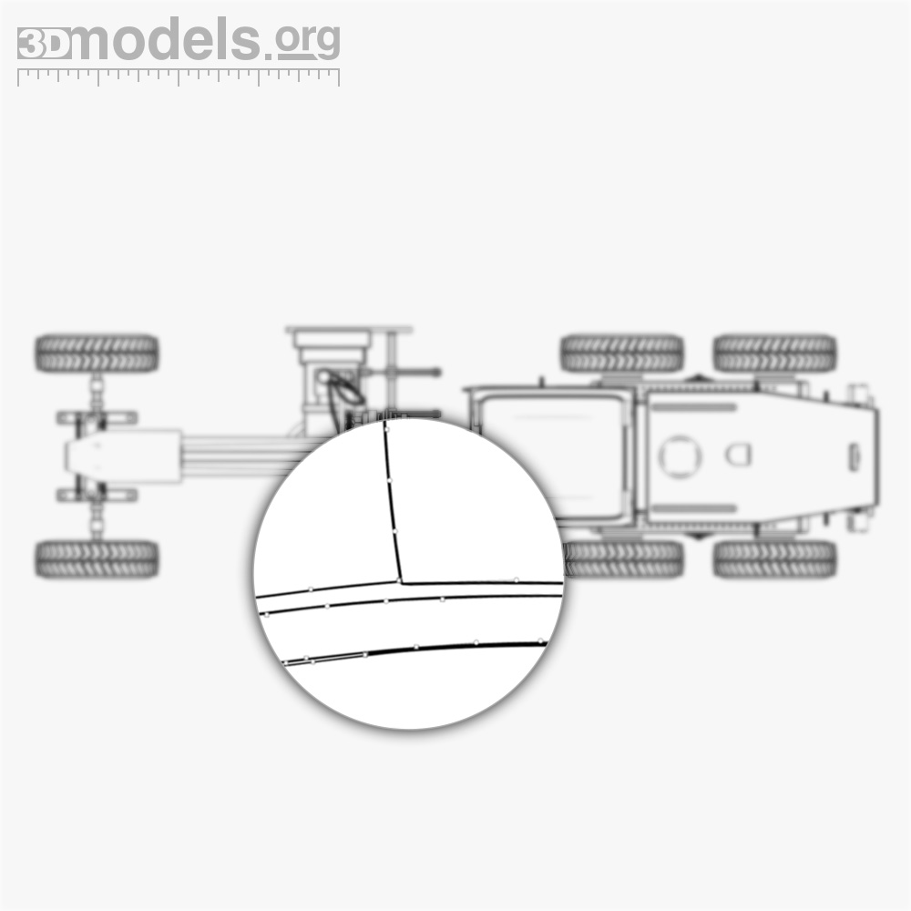Generic Motor Grader Vector Blueprint - 3DModels.org