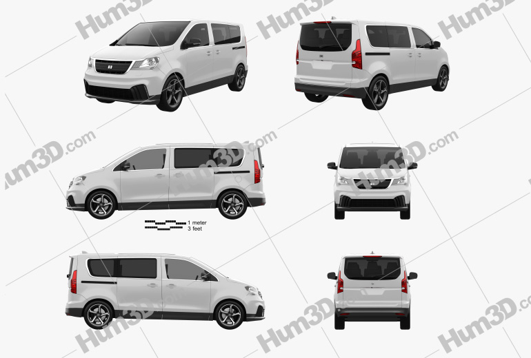 Generic Passenger Van 2022 Blueprint Template - 3DModels.org