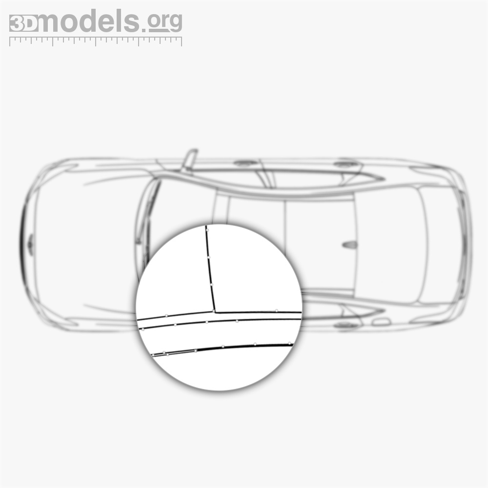 Genesis G80 2022 Vector Blueprint - 3DModels.org