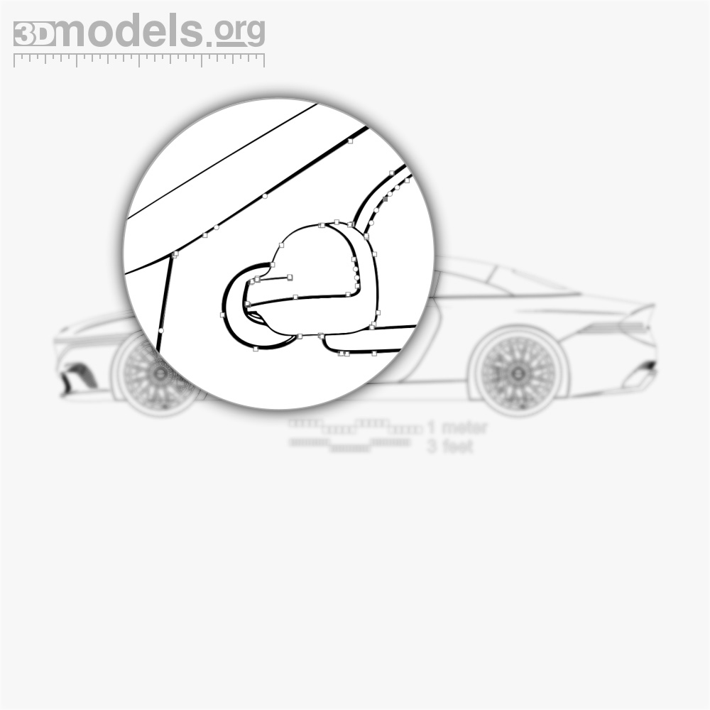 Genesis X convertible 2025 Vector Blueprint - 3DModels.org