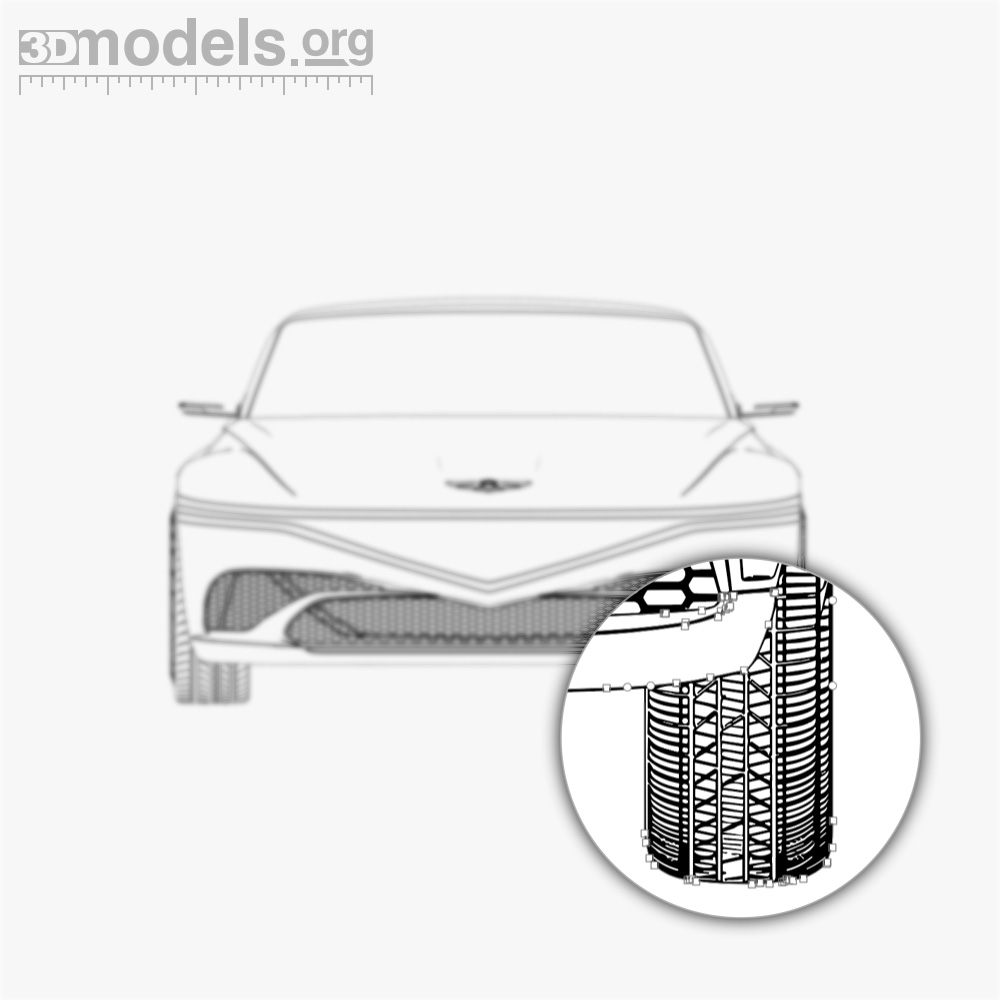 Genesis X convertible 2025 Vector Blueprint - 3DModels.org