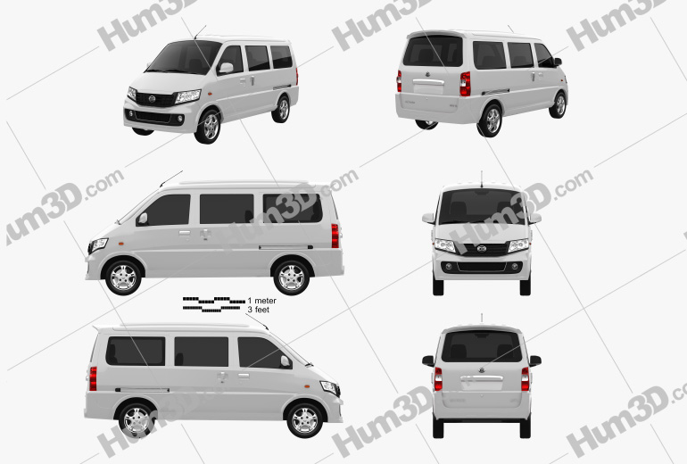 Gonow WAY CL 2015 Blueprint Template - 3DModels.org