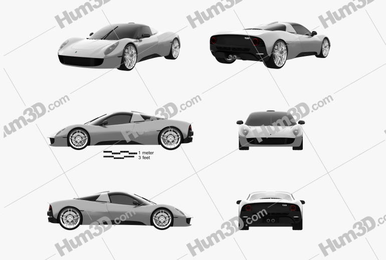 Gordon Murray T.33 2022 Blueprint Template - 3DModels.org