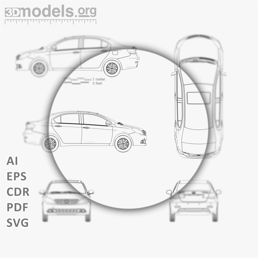 Great Wall Voleex C30 2014 Vector Blueprint - 3DModels.org