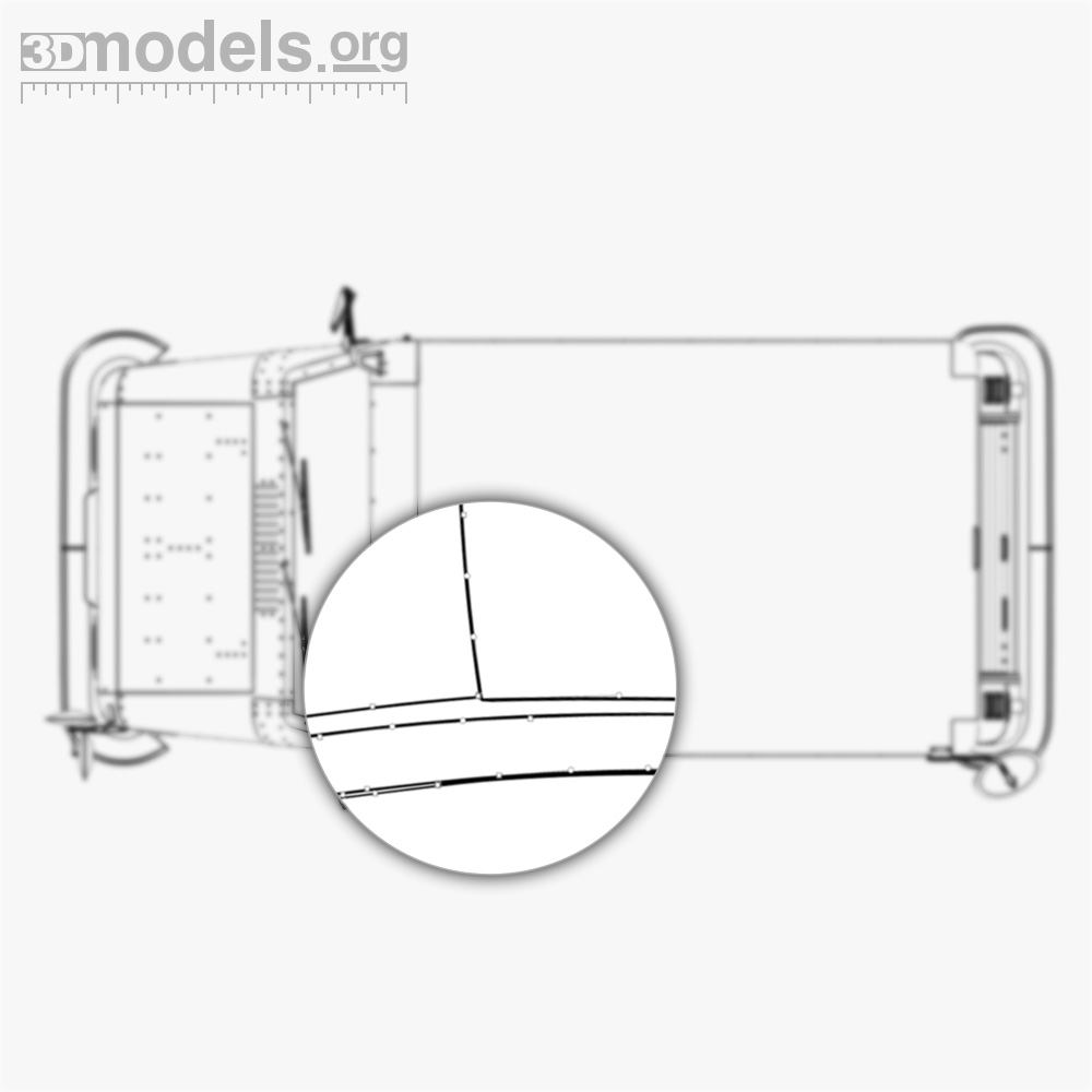 Grumman Long Life Vehicle 1994 Vector Blueprint - 3DModels.org