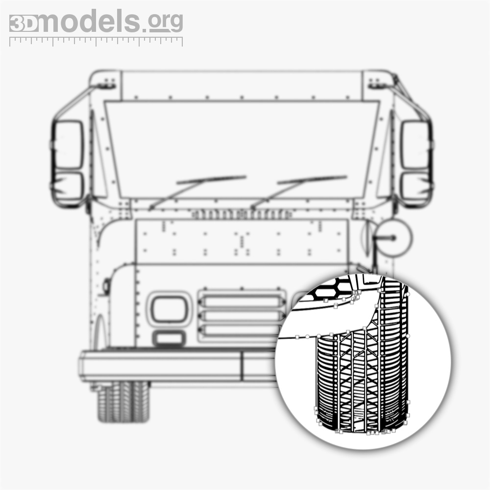 Grumman Long Life Vehicle 1994 Vector Blueprint - 3DModels.org