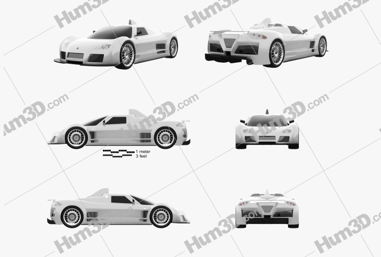 Gumpert Apollo 2013 Blueprint Template - 3DModels.org
