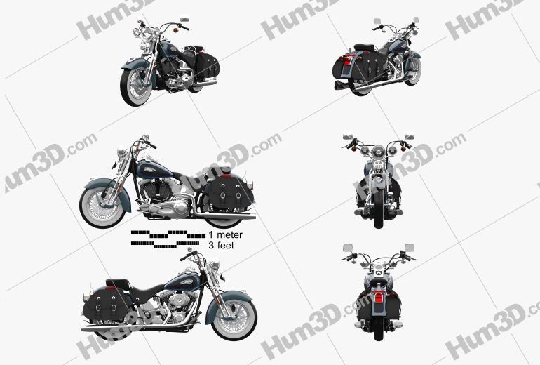 Harley-Davidson FLSTS Heritage Springer 2002 Blueprint Template ...