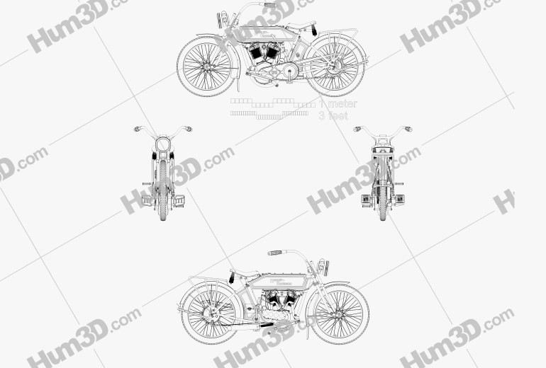 Harley-Davidson 10F Plano - 3DModels.org