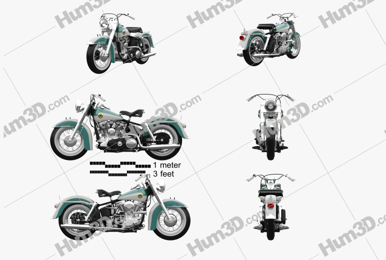 Harley-Davidson Panhead FLH Duo-Glide 1958 Blueprint Template ...