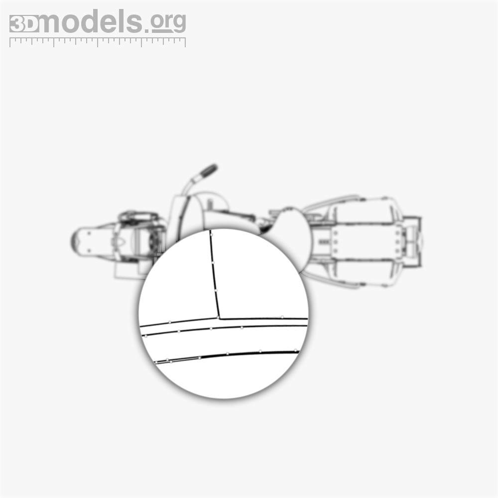 Harley-Davidson WLA 1941 US Army Motorcycle Vector Blueprint - 3DModels.org