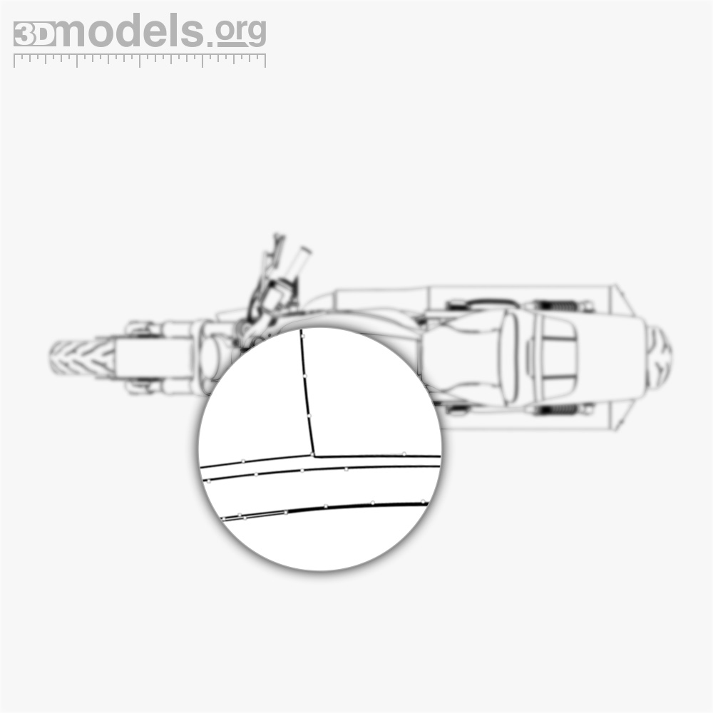 Harley-Davidson V-Rod Muscle 2010 Vector Blueprint - 3DModels.org