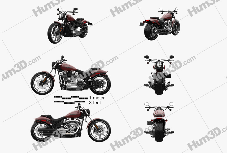Harley-Davidson FXBRS Breakout 114 2018 Blueprint Template - 3DModels.org