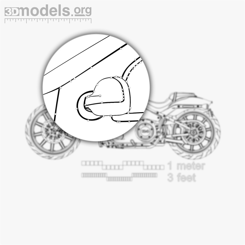 Harley-Davidson FXBRS Breakout 114 2018 Vector Blueprint - 3DModels.org