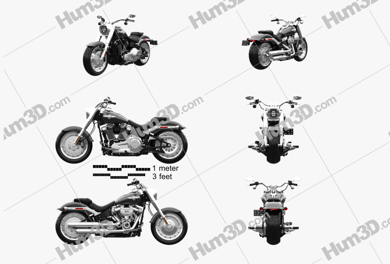 Harley-Davidson SDBV Fat Boy 114 2018 Blueprint Template - 3DModels.org