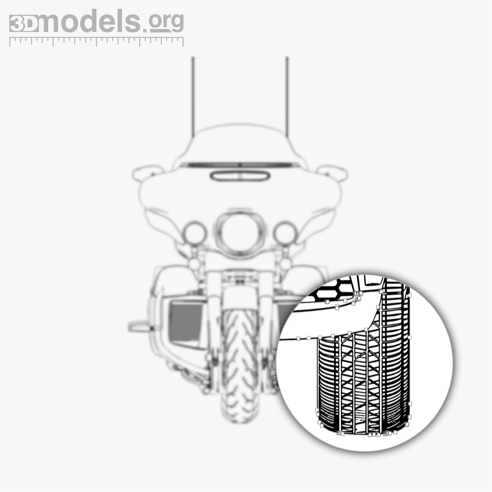 Harley-Davidson CVO limited 2020 Vector Blueprint - 3DModels.org