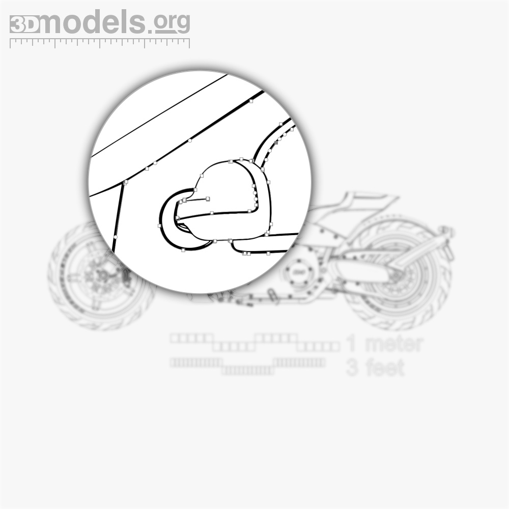Harley-Davidson FXDR 114 2020 Vector Blueprint - 3DModels.org