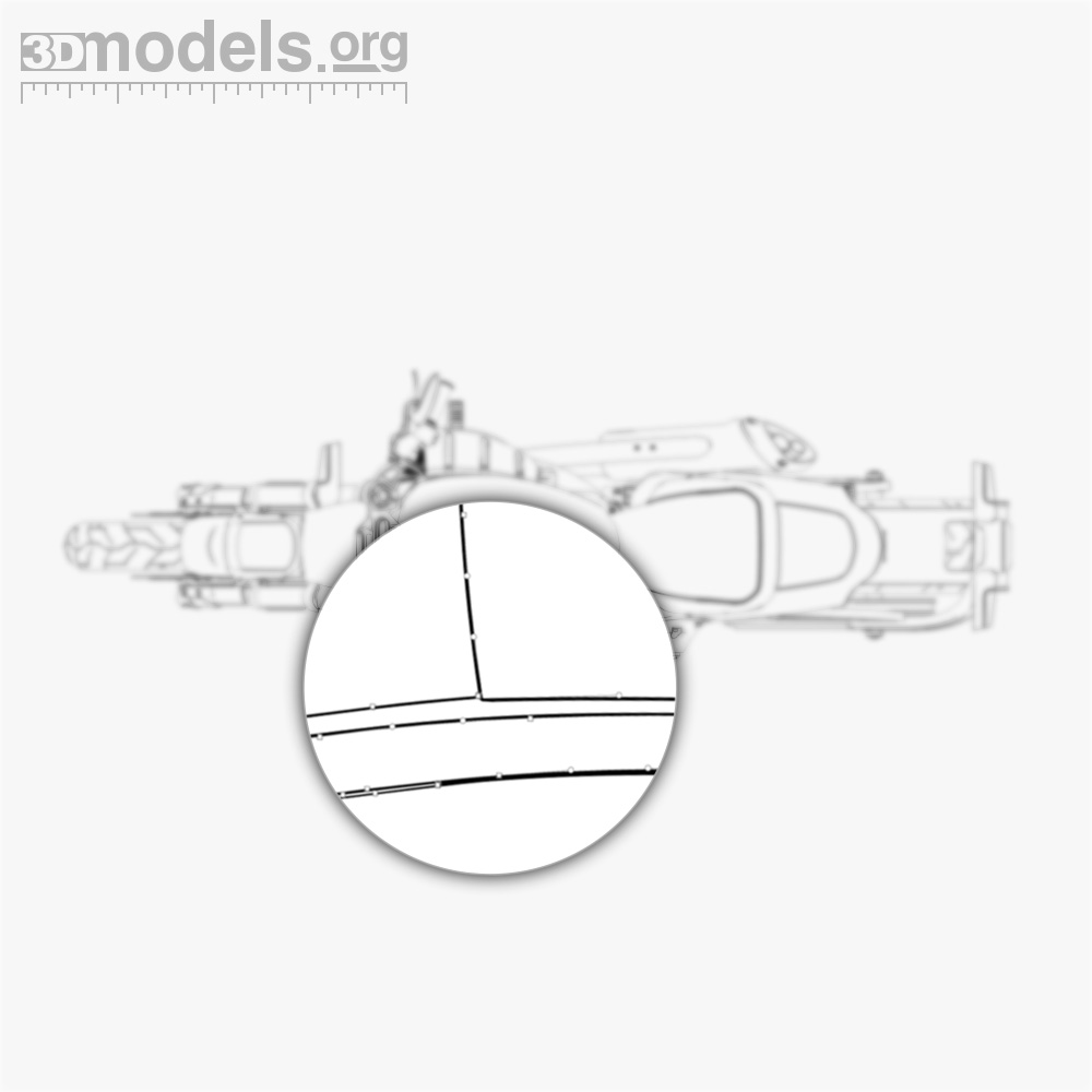 Harley-Davidson FXDR 114 2020 Vector Blueprint - 3DModels.org