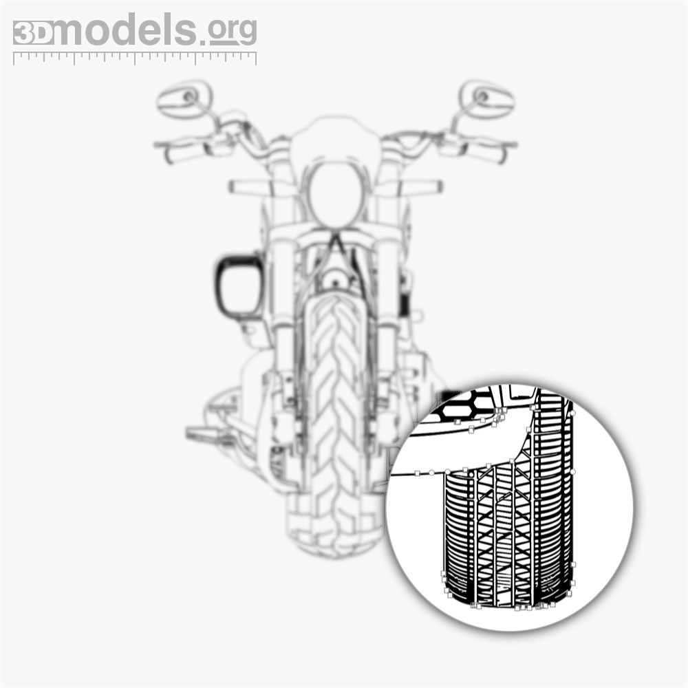 Harley-Davidson FXDR 114 2020 Vector Blueprint - 3DModels.org