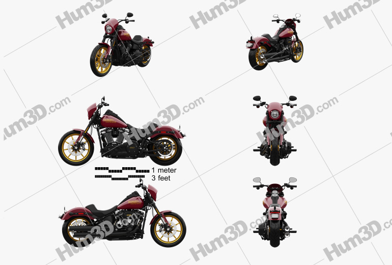 Harley-Davidson Low Rider 107 2021 Blueprint Template - 3DModels.org