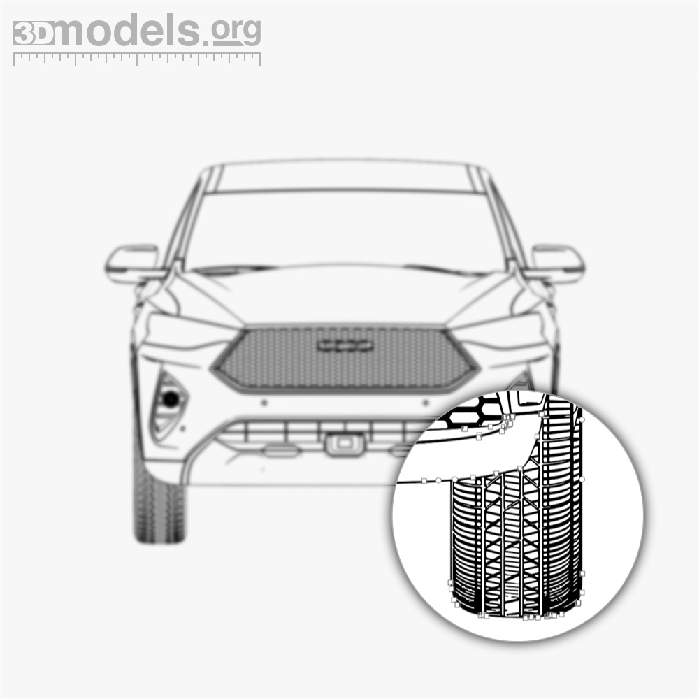 Haval F7 2021 Vector Blueprint - 3DModels.org