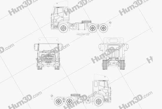 Hino blueprints Download in PNG - 3DModels.org