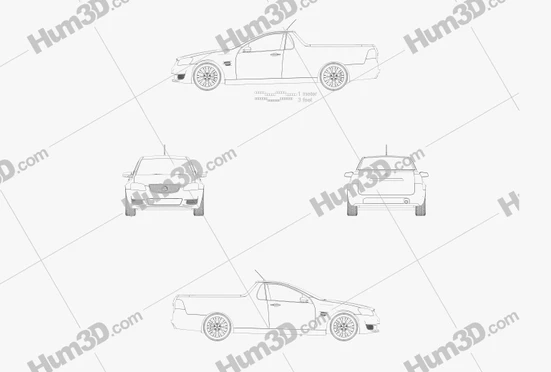 Holden Commodore blueprints Download in PNG - 3DModels.org