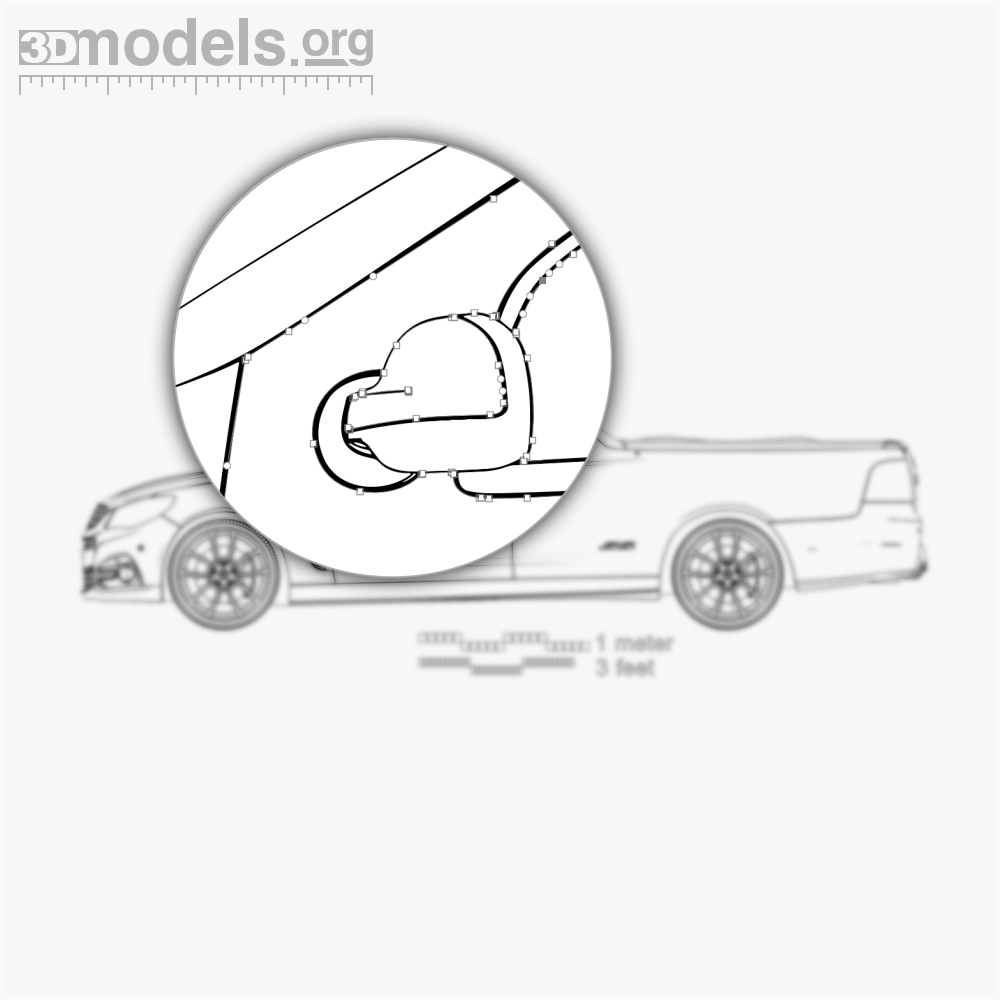 Holden VF Commodore Calais V UTE 2017 Vector Blueprint - 3DModels.org