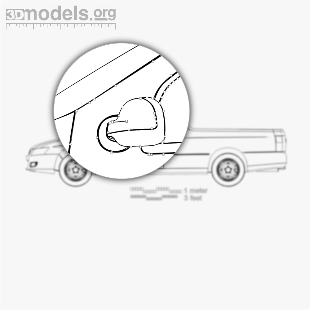 Holden VZ Ute 2007 Vector Blueprint - 3DModels.org