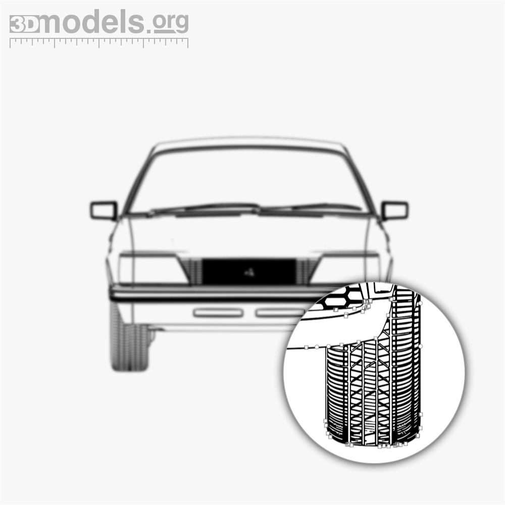 Holden Commodore 1981 Vector Blueprint - 3DModels.org