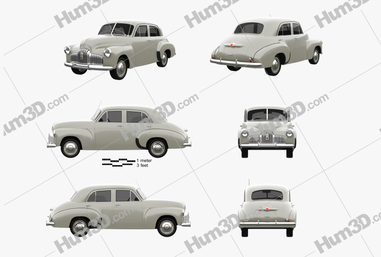 Holden 48-215 sedan 1948 Blueprint Template - 3DModels.org