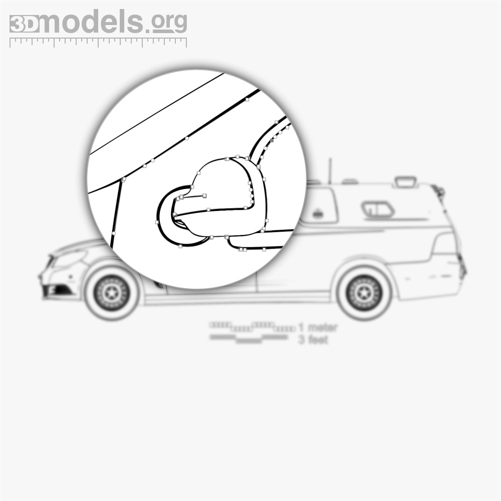 Holden Commodore ute Evoke Police 2013 Vector Blueprint - 3DModels.org