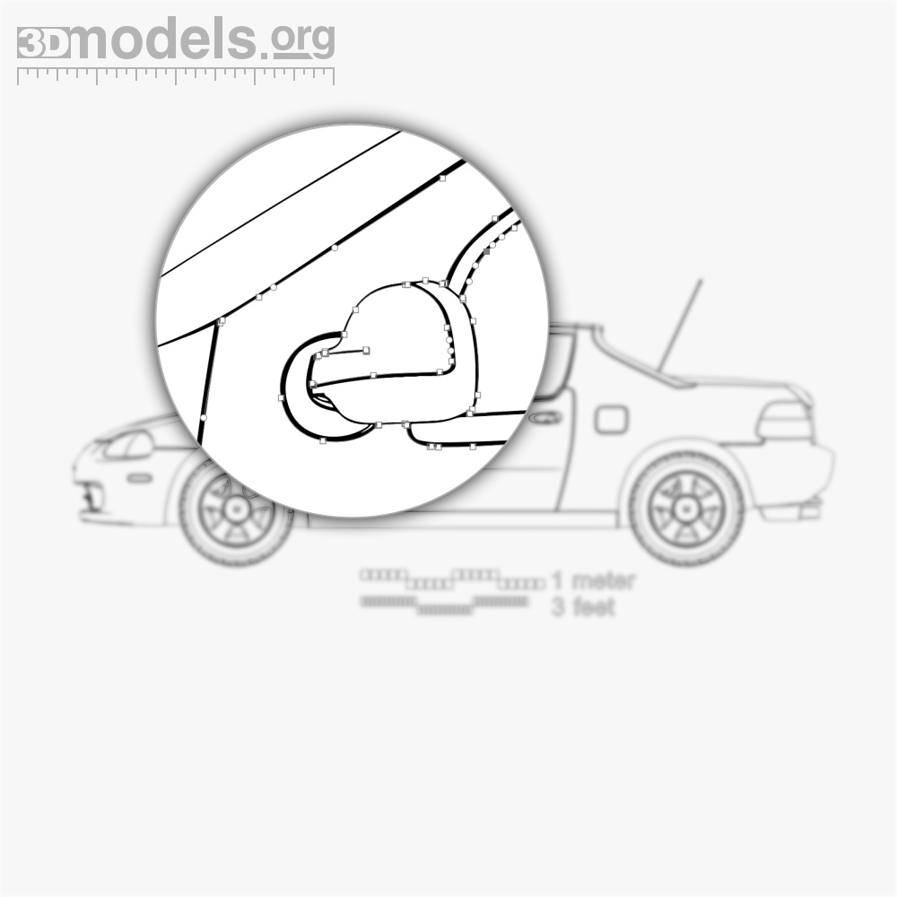 本田思域 del Sol 1998 矢量蓝图 - 3DModels.org