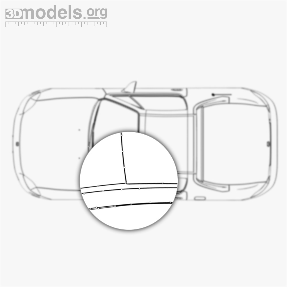 本田思域 del Sol 1998 矢量蓝图 - 3DModels.org