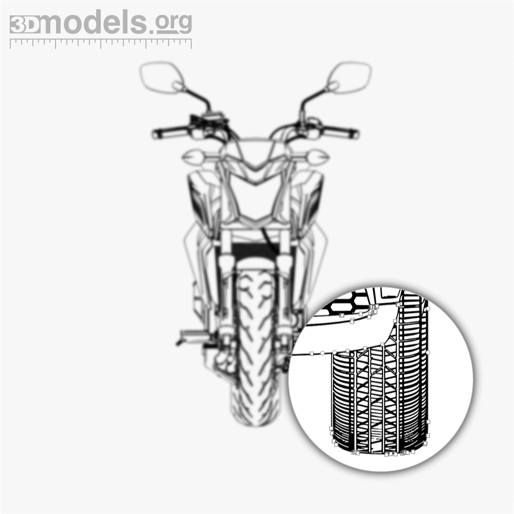 Honda CB 650F 2015 Vector Blueprint - 3DModels.org