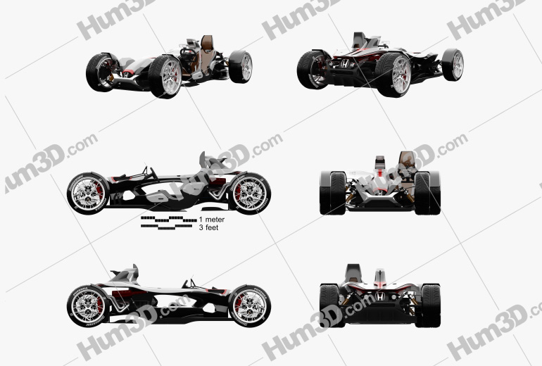 Honda Project 2&4 Ultimate Roadster 2015 Blueprint Template - 3DModels.org