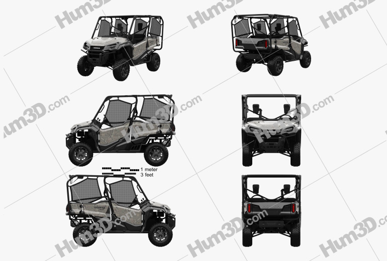 Honda Pioneer 1000-5 2016 Blueprint Template - 3DModels.org