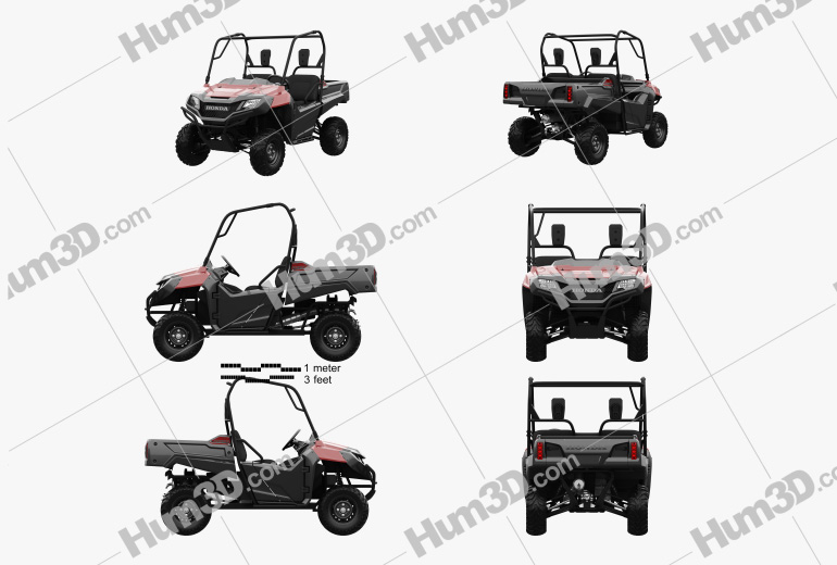 Honda Pioneer 700-2 2019 Blueprint Template - 3DModels.org