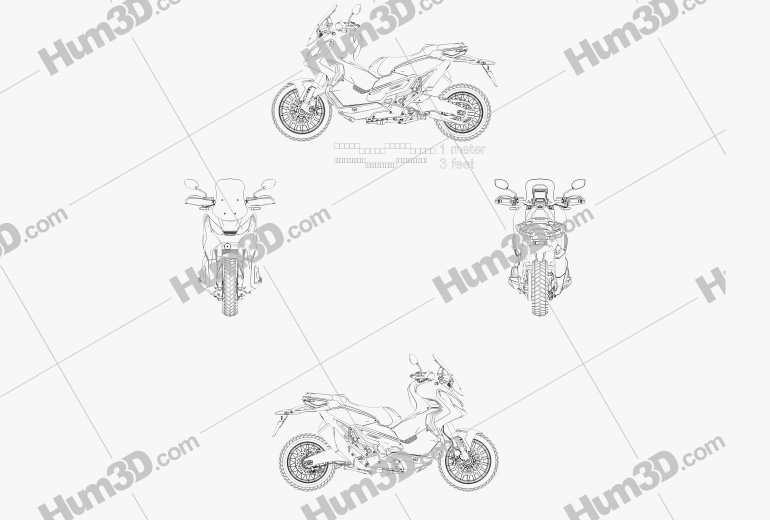 Honda X-ADV 2017 Blueprint - 3DModels.org
