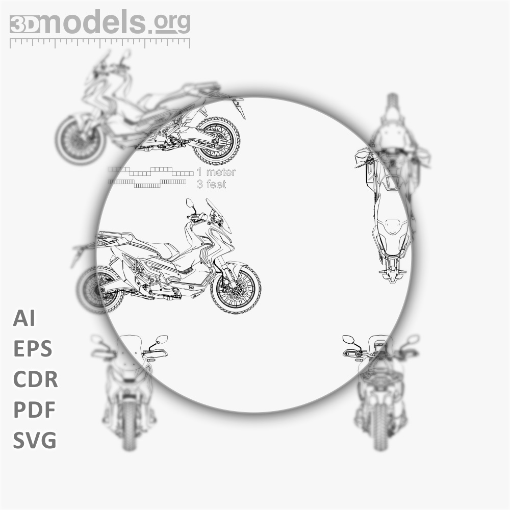 Honda X-ADV 2017 Vector Blueprint - 3DModels.org