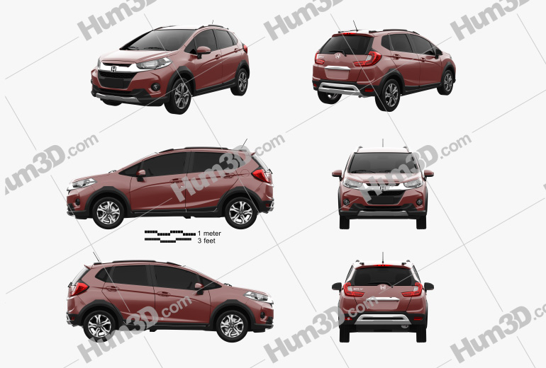 ホンダ WR-V 2020 テンプレート設計図 - 3DModels.org