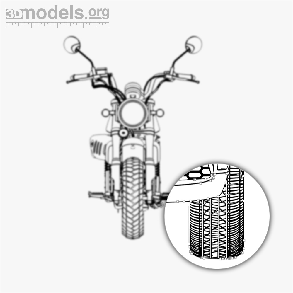 Honda Monkey 125 2019 Vector Blueprint - 3DModels.org