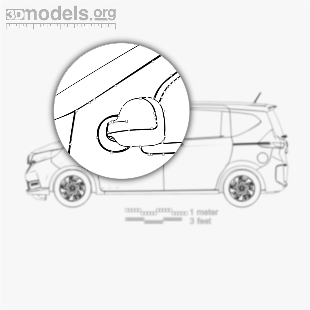 Honda Freed Hybride 2022 Plan Vectoriel - 3DModels.org